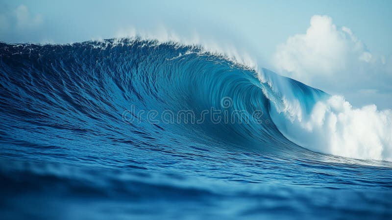 Ocean Waves in Motion, Showing the Energy of the Sea with Splashes and ...