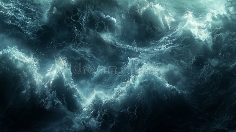 Ocean Waves in Motion, Showing the Energy of the Sea with Splashes and ...