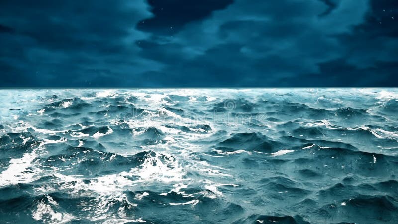 Ocean Waves with Night Sky on the Background. Stock Photo - Image of ...