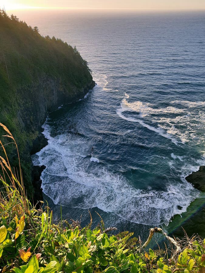 Ocean Waves are Raging on the Edge of a Cliff Stock Photo - Image of ...