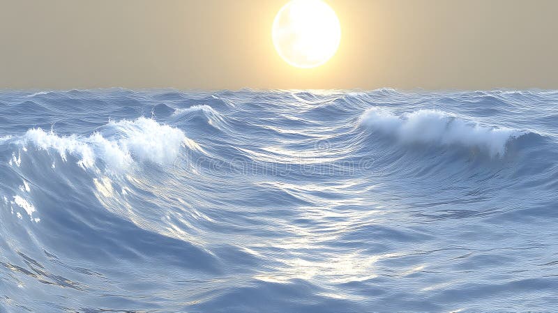 Ocean Waves Rolling Under a Bright Sun Stock Image - Image of light ...