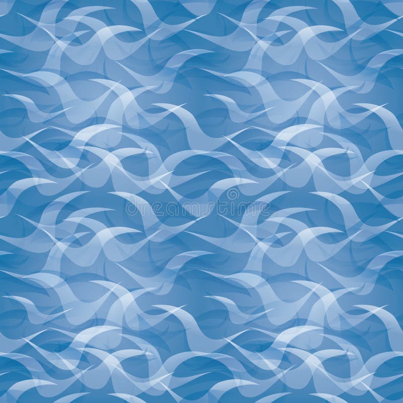 Sea Ocean Waves Seamless Pattern, Vector Stock Vector - Illustration of ...