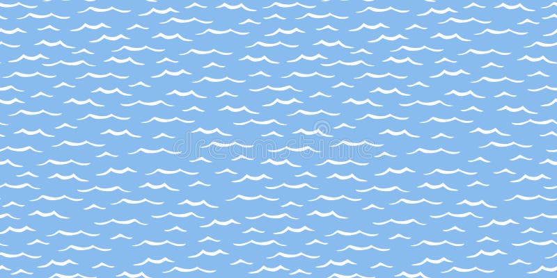 Ocean Waves Seamless Repeat Pattern White on Blue Background for Fabric ...