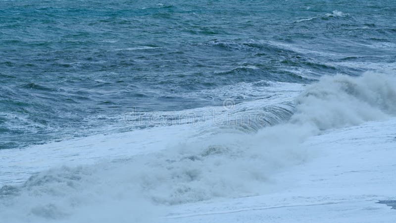 Ocean Waves during a Storm. Bad Weather Cyclone Hurricane Wind. Static ...