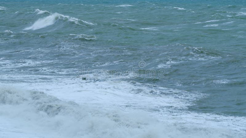 Ocean Waves during a Storm. Bad Weather Cyclone Hurricane Wind. Static ...