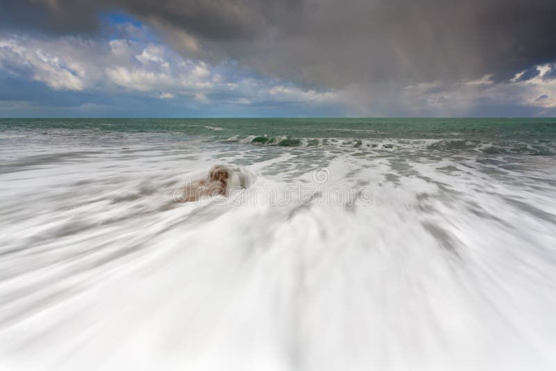 Ocean Waves during Storm at Long Exposure Stock Photo - Image of view ...
