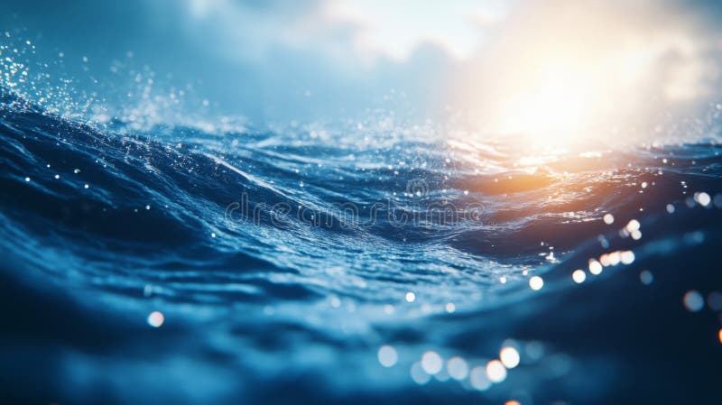 Ocean Waves Sunlight Sparkling Water Surface Stock Illustration ...