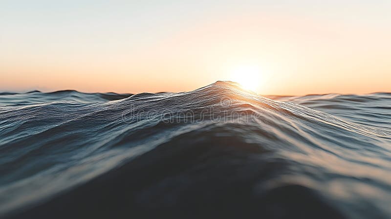 Ocean Waves Sunset Golden Sunlight Calm Sea Texture Background Stock ...