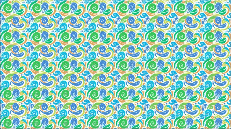 Ocean Waves Swirl Pattern, Blue and Green Abstract Stock Illustration ...
