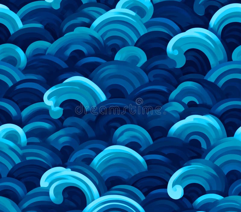 Ocean Waves Texture Abstract Blue Water Pattern Stock Illustration ...