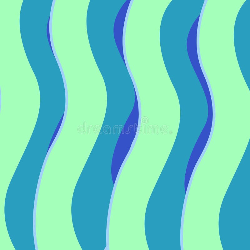 Ocean Waves Vertical Stripes Blue Pattern Stock Illustration ...
