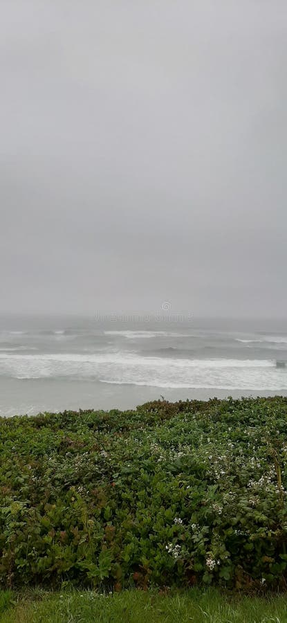 Ocean Waves View. Foggy Evening Stock Image - Image of frost, floor ...