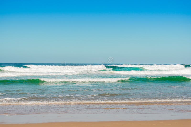 Ocean Waves with White Foam Splashes on a Bright Sunny Day Stock Image ...