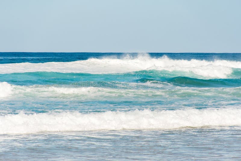 Ocean Waves with White Foam Splashes on a Bright Sunny Day. Editorial ...