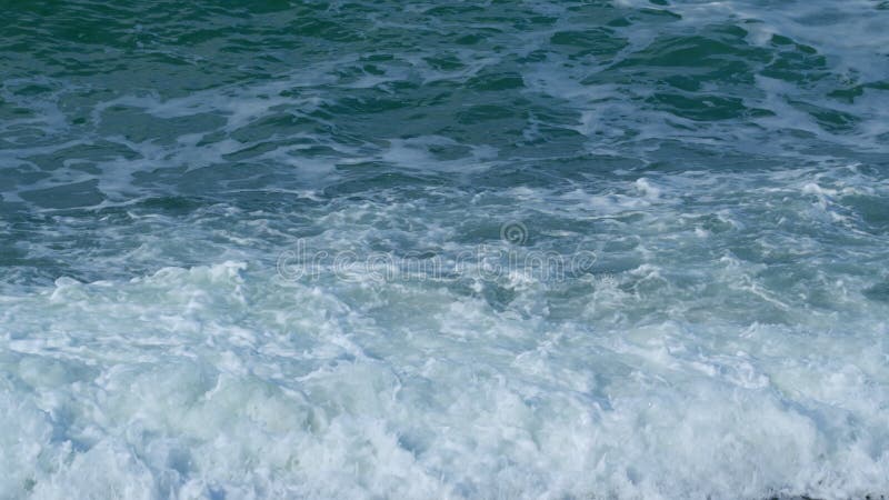 Ocean Wind Waves Sea Spray. Sea Surface Waving with White Foam. Slow ...
