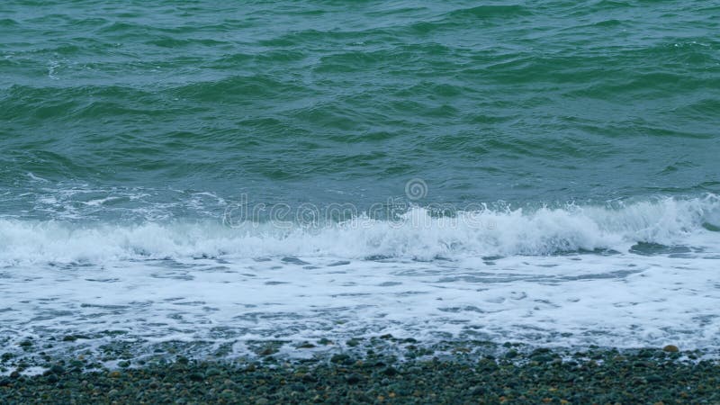Ocean Wind Waves Sea Spray. Sea Surface Waving with White Foam. Slow ...
