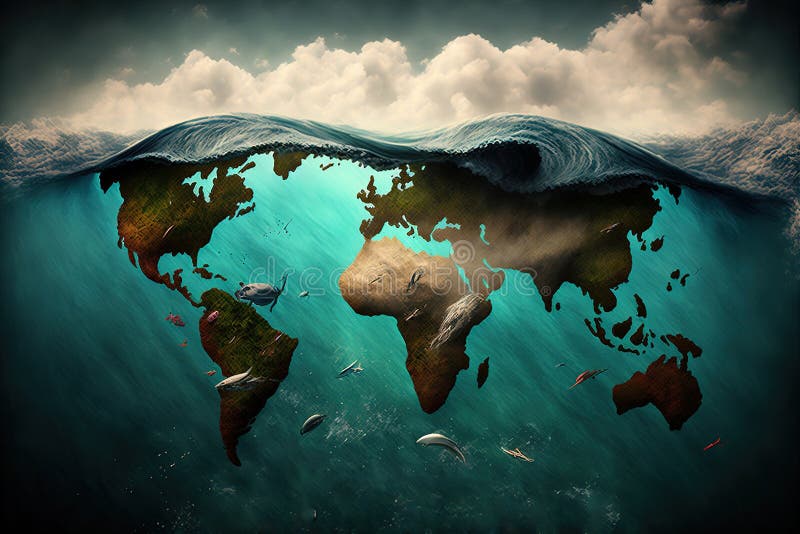 Ocean of the World Artwork stock illustration. Illustration of concept ...