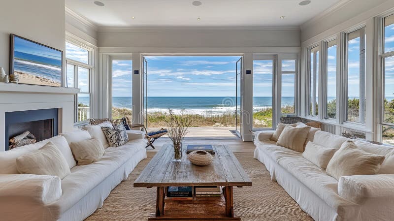 Oceanfront Property with Panoramic Views, Private Beach.. Stock Image ...