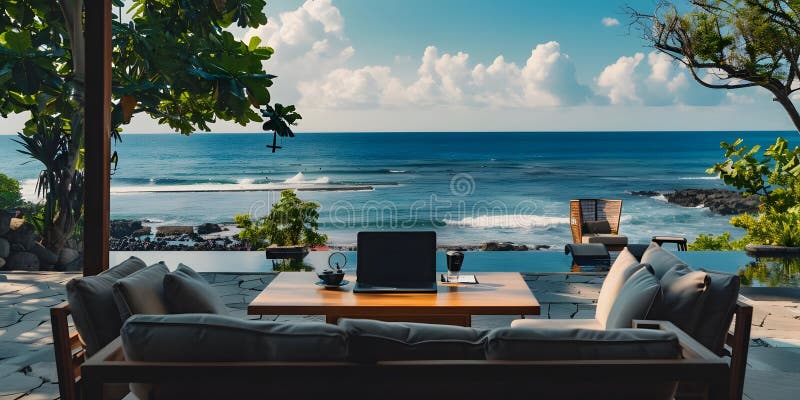 Oceanfront Remote Work, Serene Coastal Views Enhance Productivity and ...