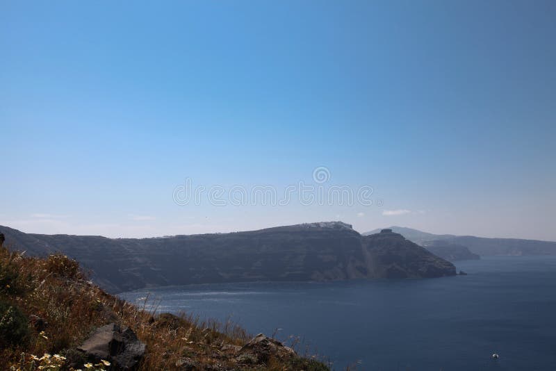 Oceanfront on Santorini Island Stock Image - Image of cruise, edge ...