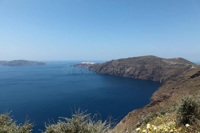 Oceanfront on Santorini Island Stock Image - Image of rock, landscape ...