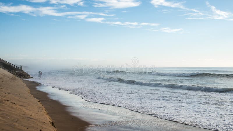 Oceanfront on a Summer Evening at High Tide Stock Photo - Image of sand ...