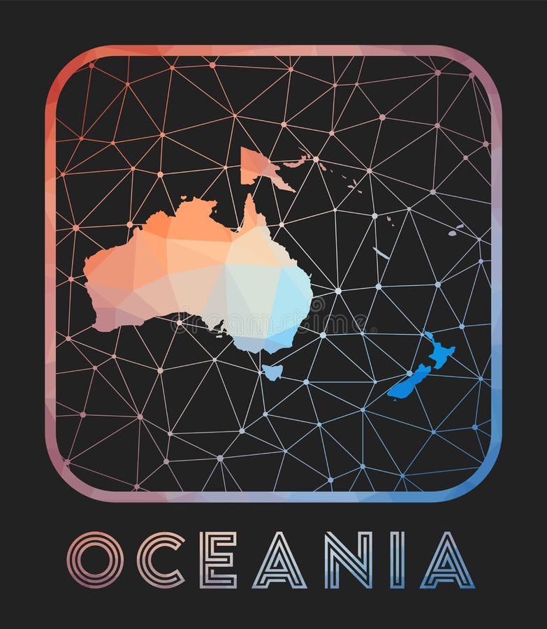 Oceania map design. stock vector. Illustration of polygonal - 178291177