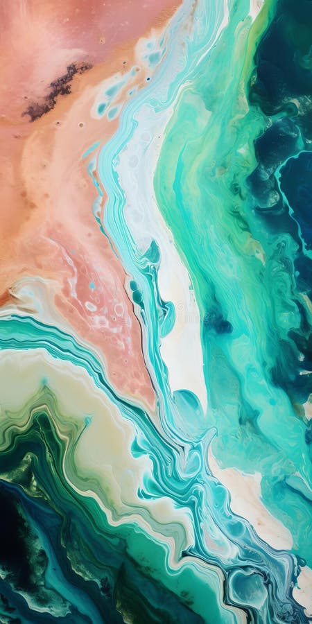 Oceanic Abstraction: Marbleized Waves in Earthy Tones Artwork Stock ...