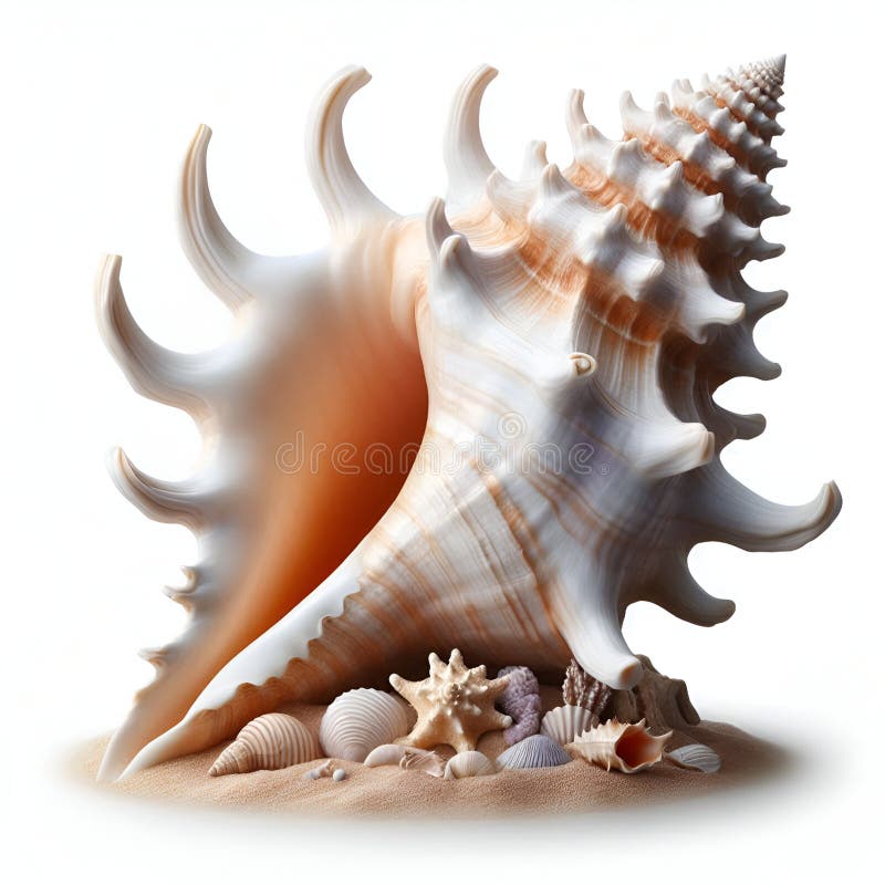 Oceanic Beauty: the Elegant Patterns of the Conch Shell , Generative AI ...