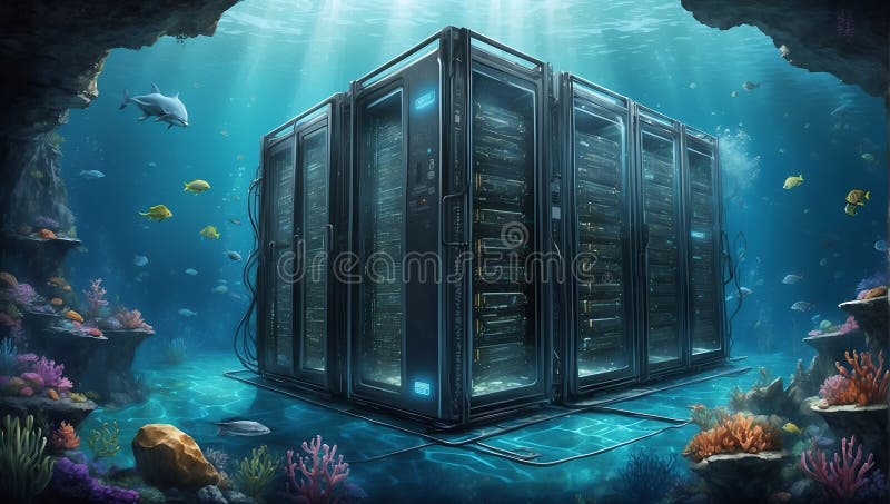 Oceanic Data Revolution: Sea-Powered Tech Marvel. AI Generate Stock ...