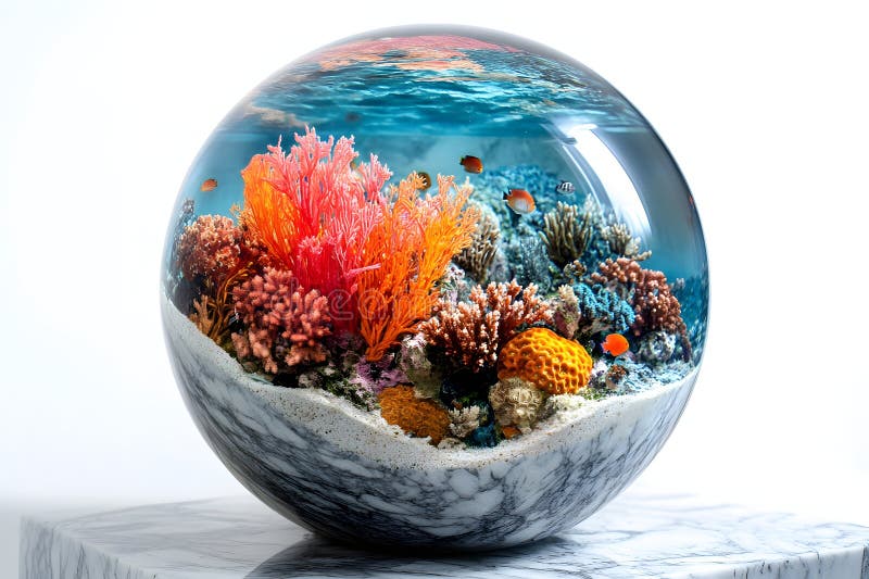 Oceanic Ecosystem in a Marble Sphere: a Miniature Underwater World ...