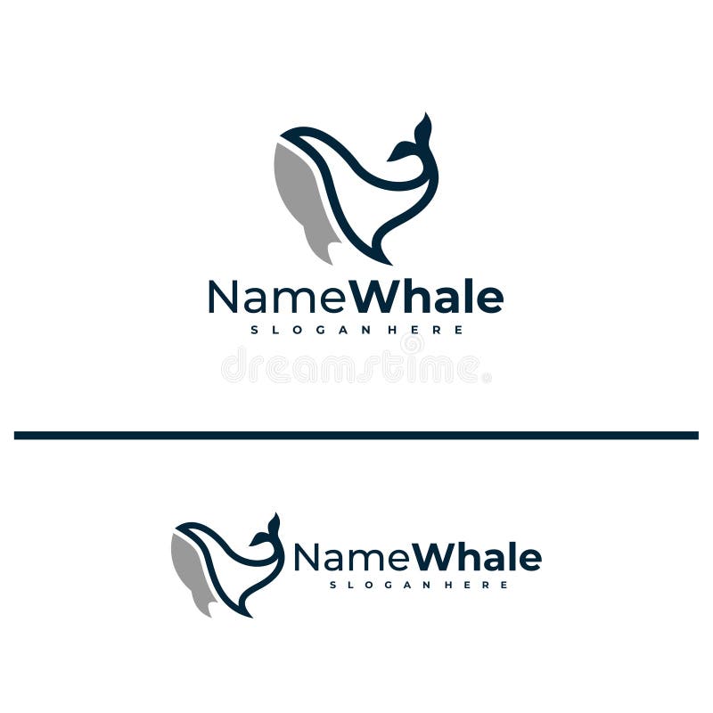Oceanic Giant Whale Logo Vector Illustration. Whale Fish Logo Design ...