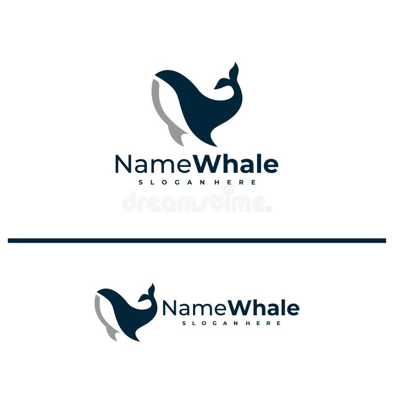 Oceanic Giant Whale Logo Vector Illustration. Whale Fish Logo Design ...