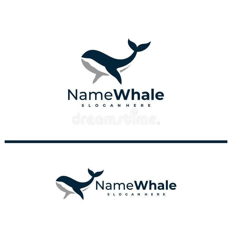 Oceanic Giant Whale Logo Vector Illustration. Whale Fish Logo Design ...