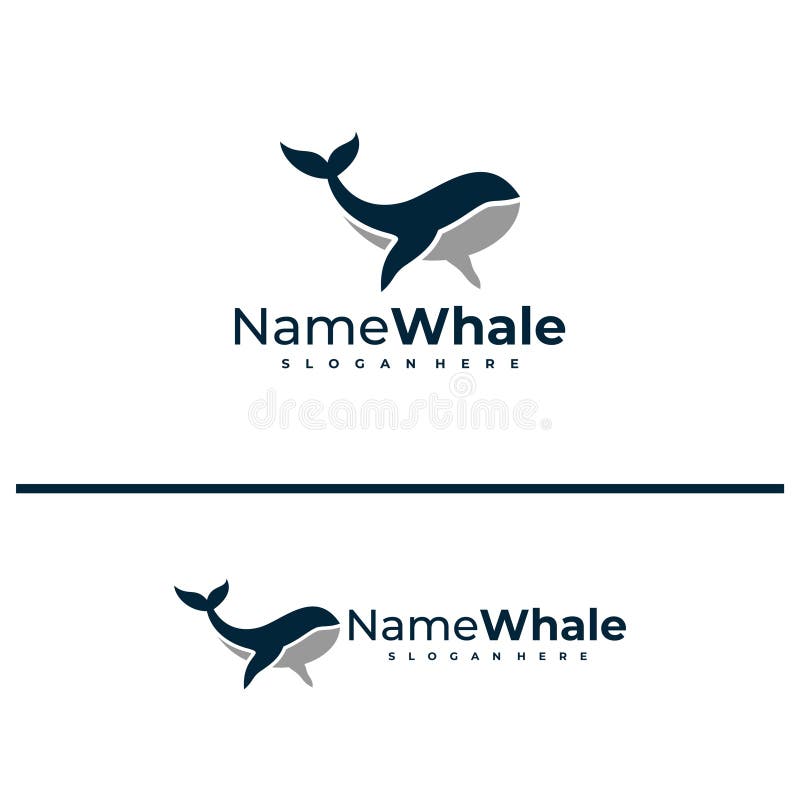 Oceanic Giant Whale Logo Vector Illustration. Whale Fish Logo Design ...