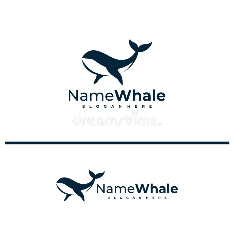 Oceanic Giant Whale Logo Vector Illustration. Whale Fish Logo Design ...