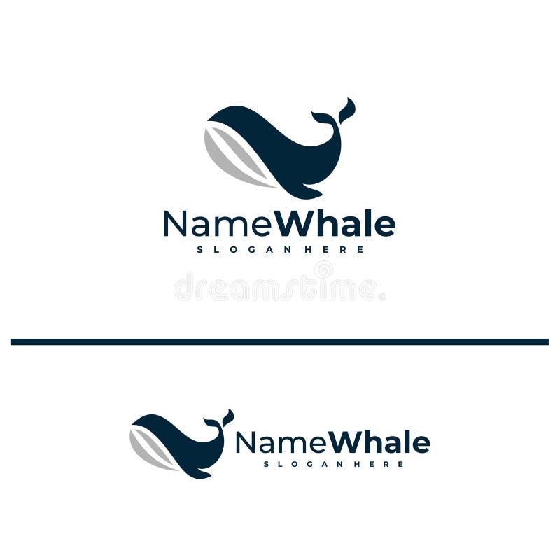 Oceanic Giant Whale Logo Vector Illustration. Whale Fish Logo Design ...