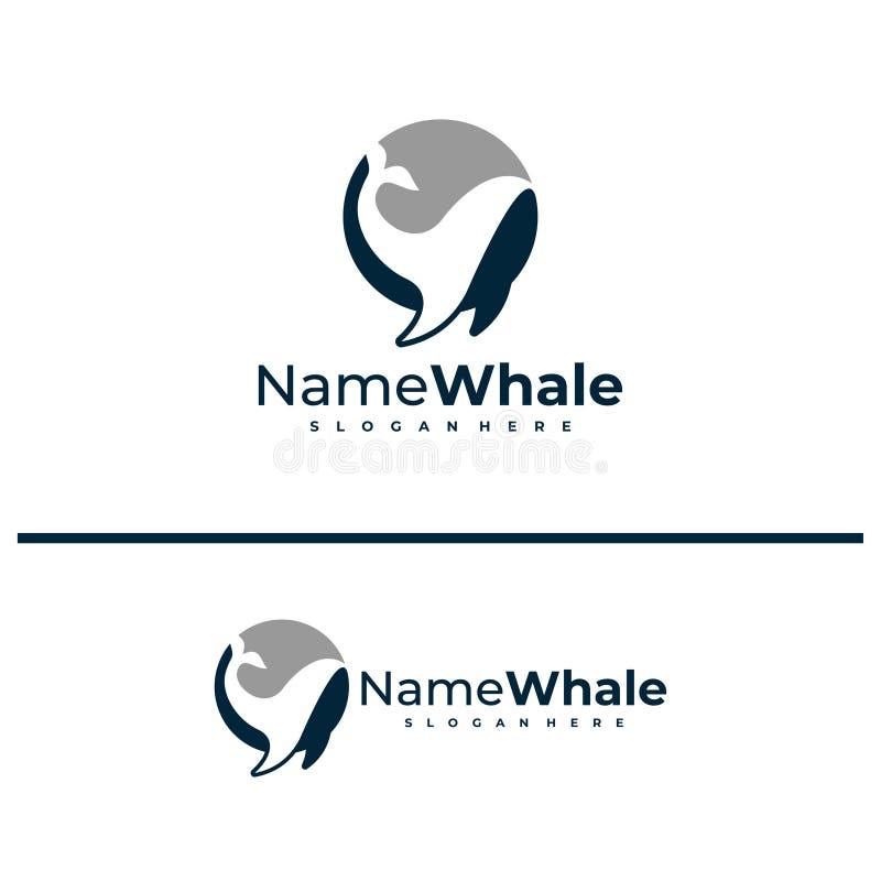Oceanic Giant Whale Logo Vector Illustration. Whale Fish Logo Design ...