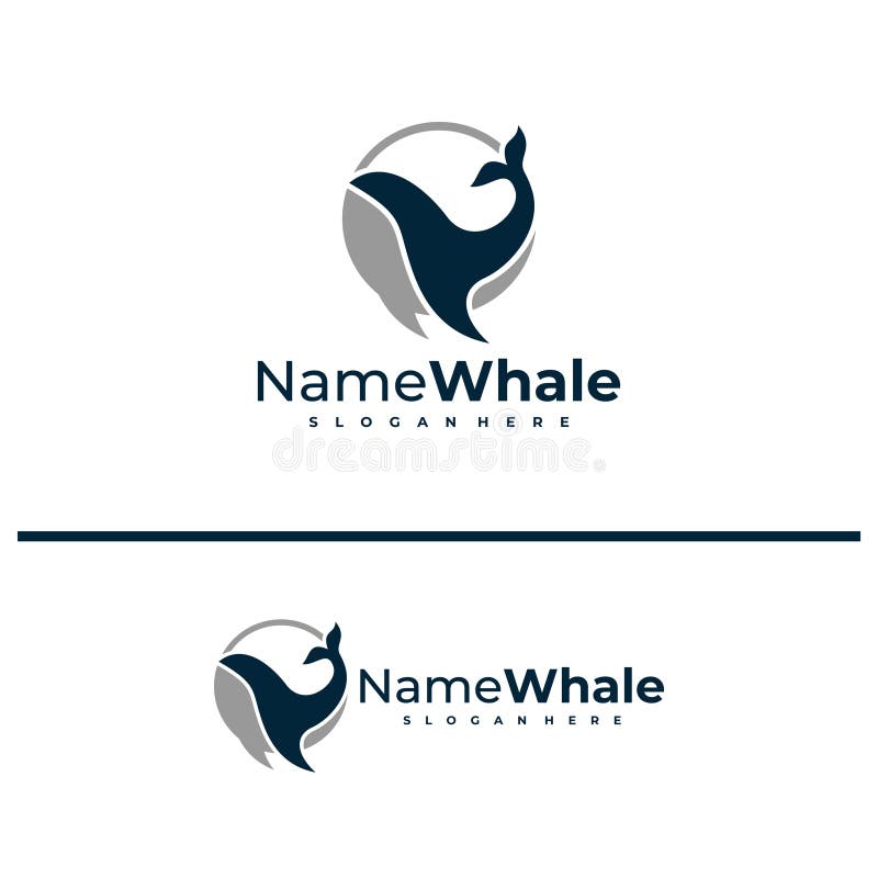 Oceanic Giant Whale Logo Vector Illustration. Whale Fish Logo Design ...