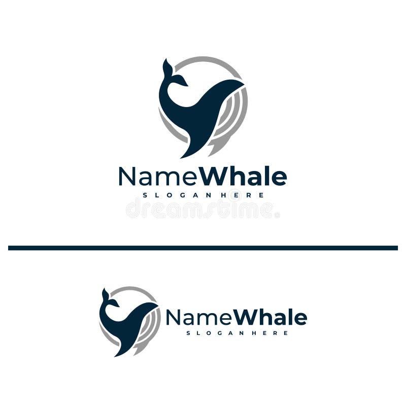 Oceanic Giant Whale Logo Vector Illustration. Whale Fish Logo Design ...