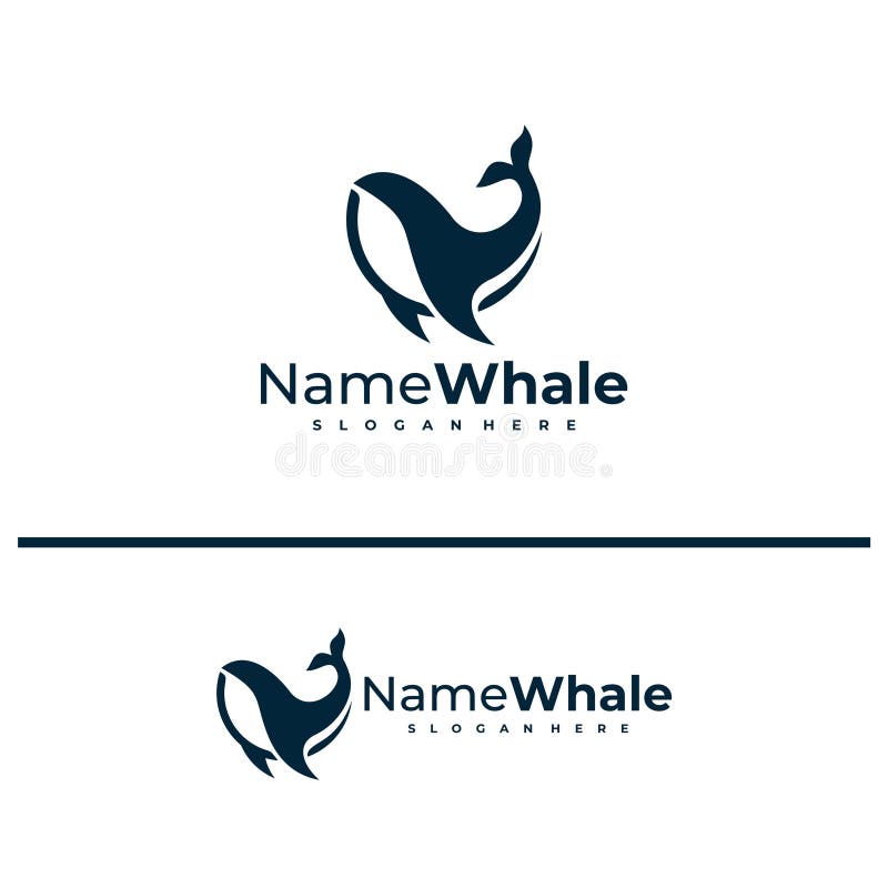Oceanic Giant Whale Logo Vector Illustration. Whale Fish Logo Design ...