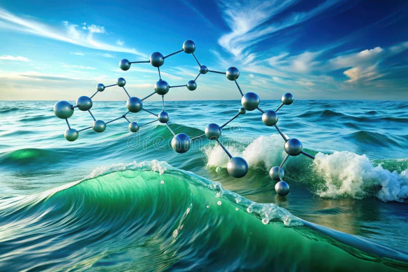 Oceanic Molecular Structure and Wave Dynamics Illustrated. Generative ...