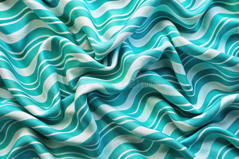 Oceanic Rhythms a Stunning Abstract Textile Featuring Vibrant Turquoise ...