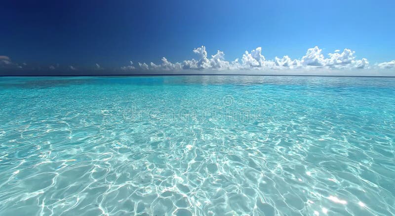 Oceanic View from Above, Coral-blue Water Stock Image - Image of beach ...