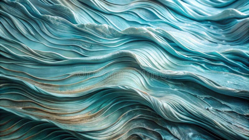 Oceanic Waves Teal Clay, Textured Abstract Stock Illustration ...