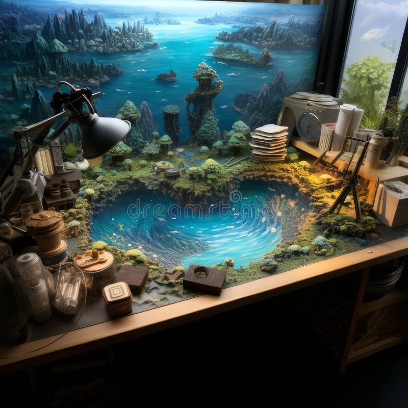 Oceanic Workspace: an Artistic Office Desk with Aquatic Inspiration ...