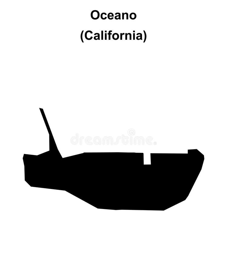 Oceano outline map stock illustration. Illustration of territory ...