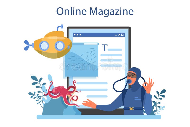 Oceanographer Online Service or Platform. Oceanology Scientist Stock ...