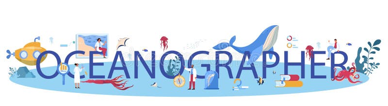 Oceanographer Typographic Header. Oceanology Scientist Stock Vector ...