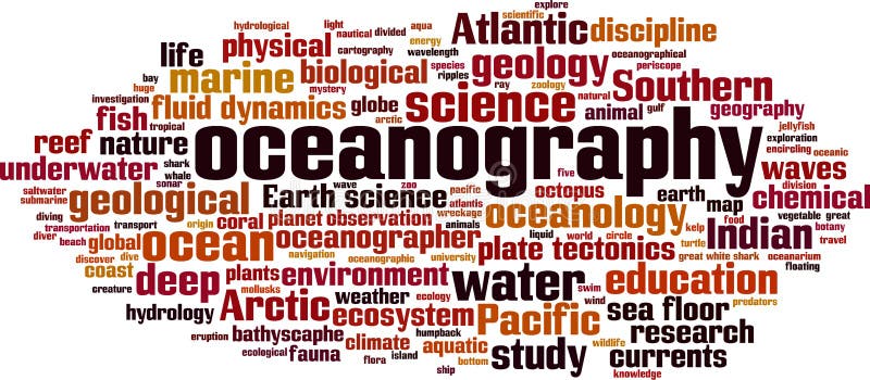 Oceanography word cloud stock vector. Illustration of chemical - 204481823